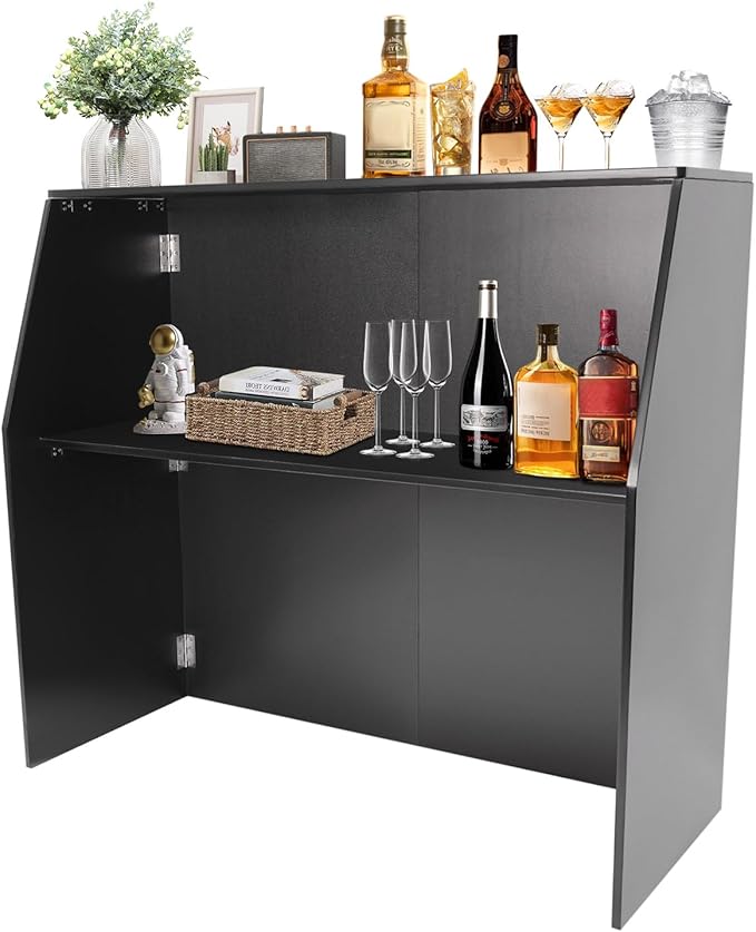 Black 4′ Folding Bar - Events by Aio